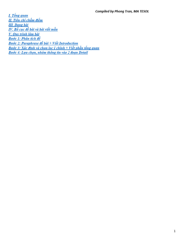 Tổng Quan Writing Task 1 | PDF