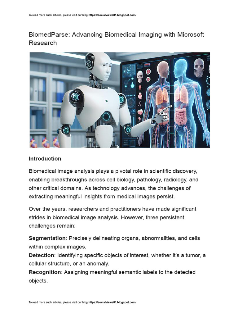 BiomedParse: Advancing Biomedical Imaging With Microsoft Research | Download Free PDF | Image ...