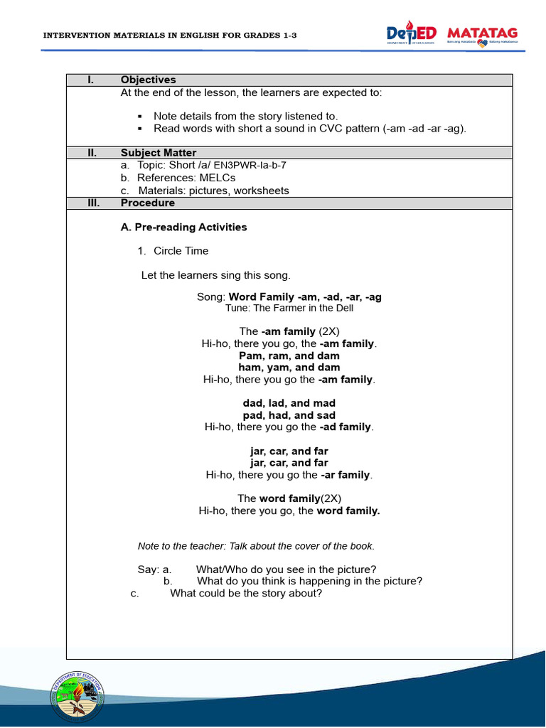 SRF DLP (Am, Ad, Ar, Ag) | PDF | Human Communication | Behavior Modification