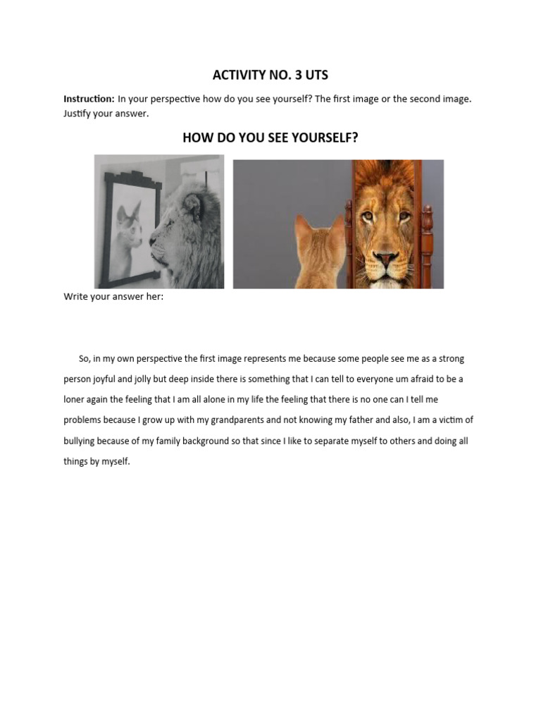 ACTIVITY NO. 3 UTS Cabilangan | PDF | Self-Improvement