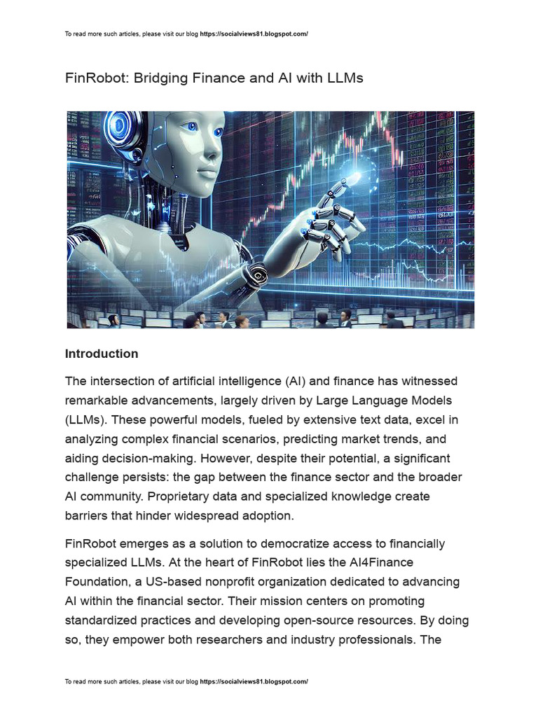 FinRobot: Bridging Finance and AI With LLMs | PDF | Artificial Intelligence | Intelligence (AI ...