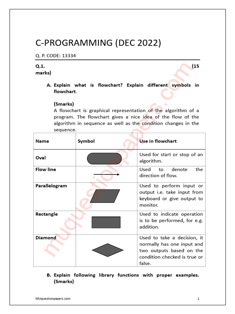 Be First Year Engineering Semester 2 2022 December C Programming Rev ...