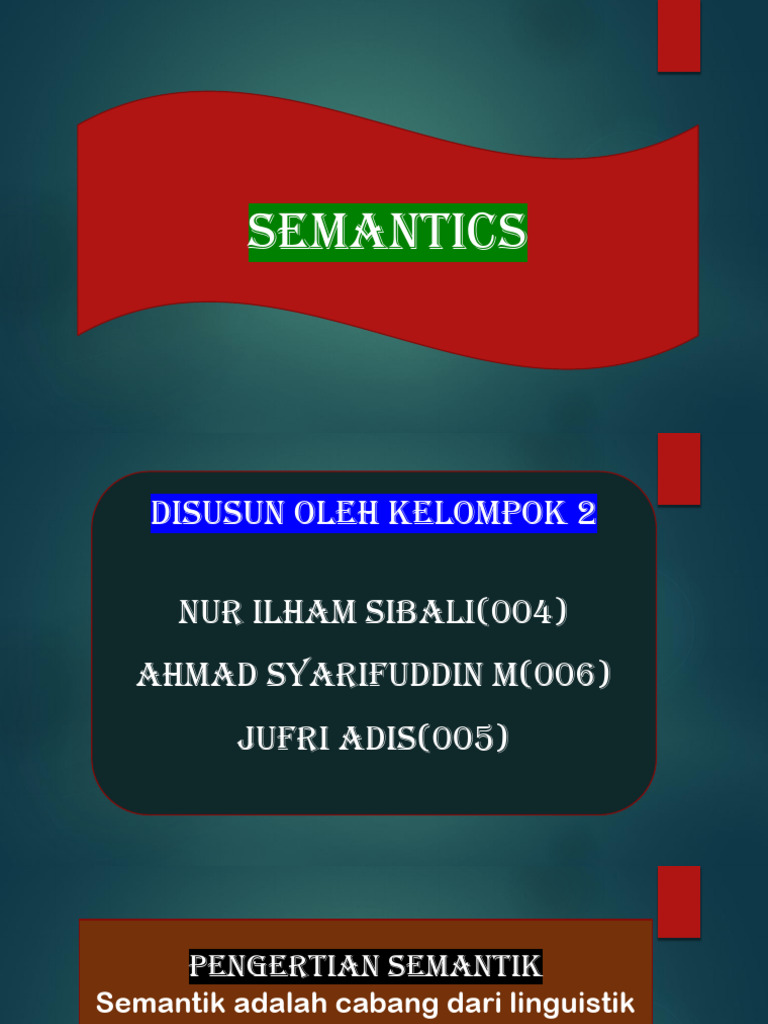Pengertian dan Ruang Lingkup Semantik | PDF | Seni & Disiplin Bahasa ...