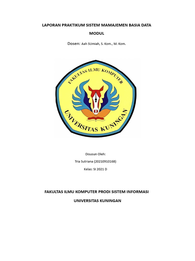 Laporan Praktikum Sistem Mamajemen Basia Data M2 | PDF | Komputer | Teknologi & Rekayasa