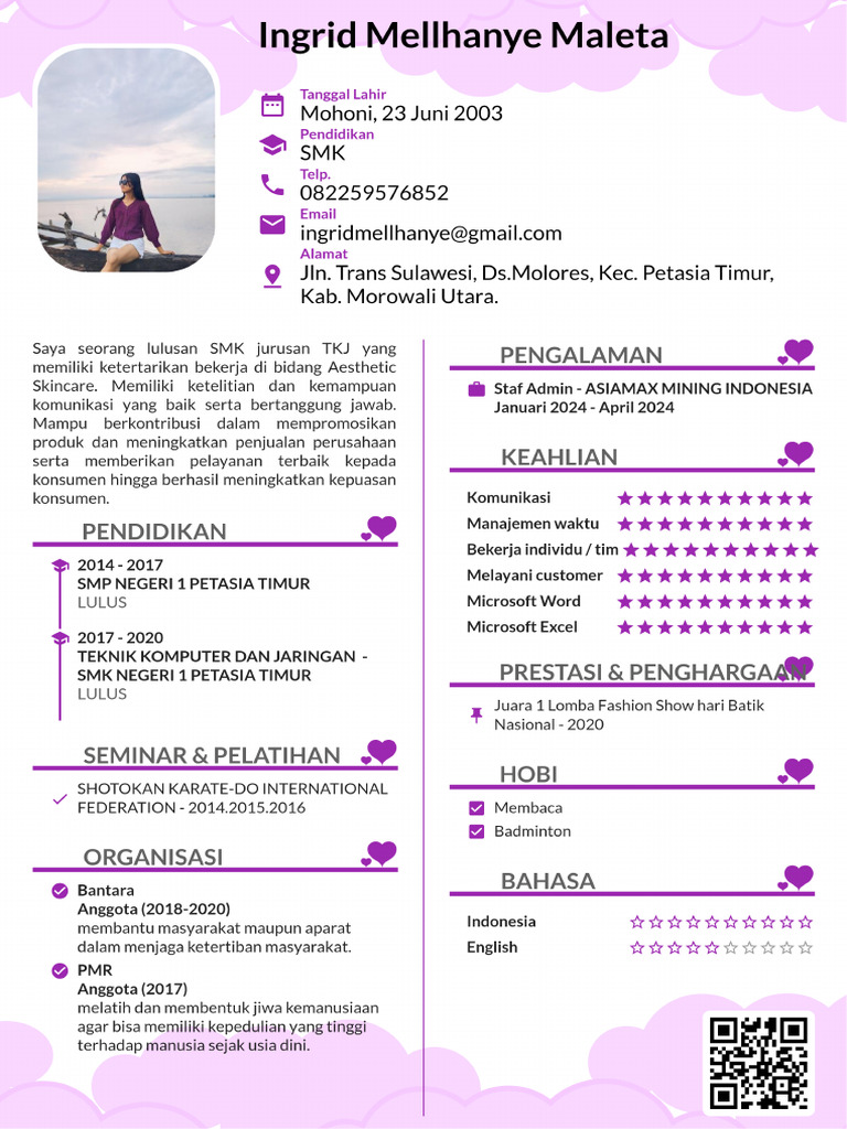 Cv Ingrid Mellhanye | PDF