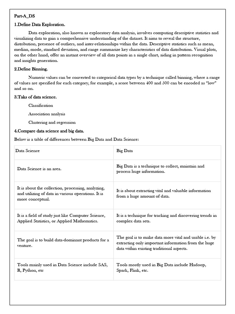 IAT 2 Part A - DS | PDF | Data Science | Statistics