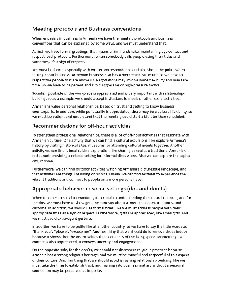 The Meeting Protocols and Business Conventions Can Be Explained by Some ...