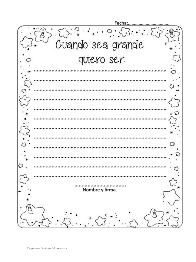 Escritura Cuando Grande Quiero Ser | PDF