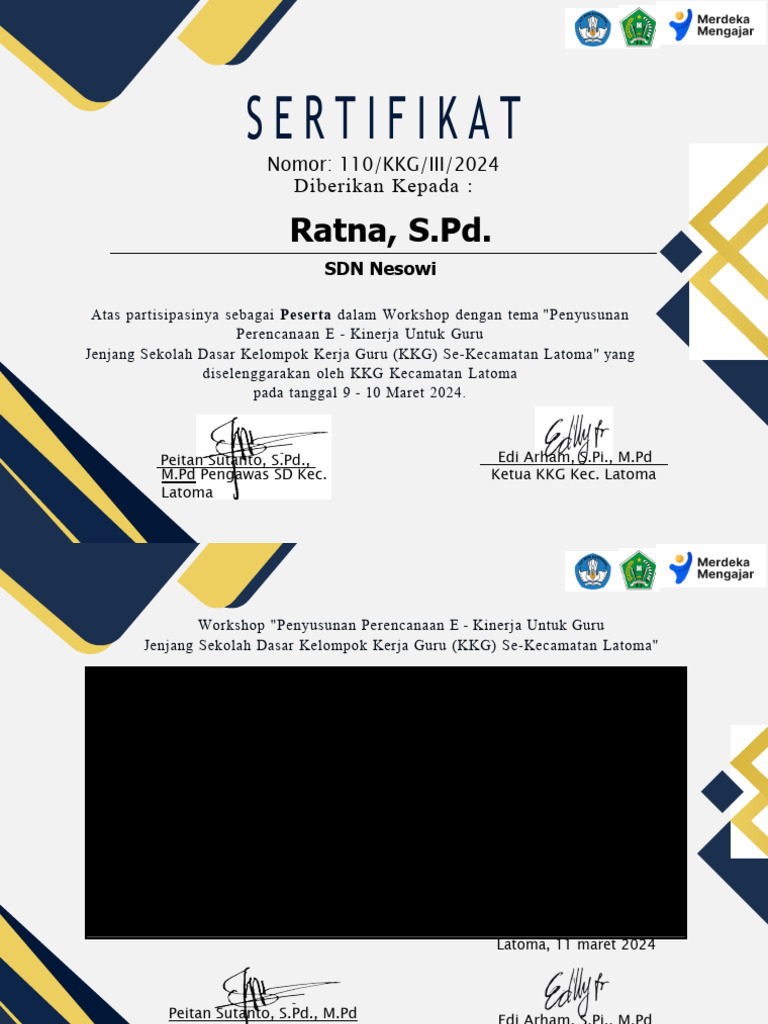 Sertifikat KKG Ratna | PDF