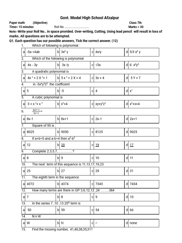 8th Math | PDF | Mathematical Analysis | Abstract Algebra