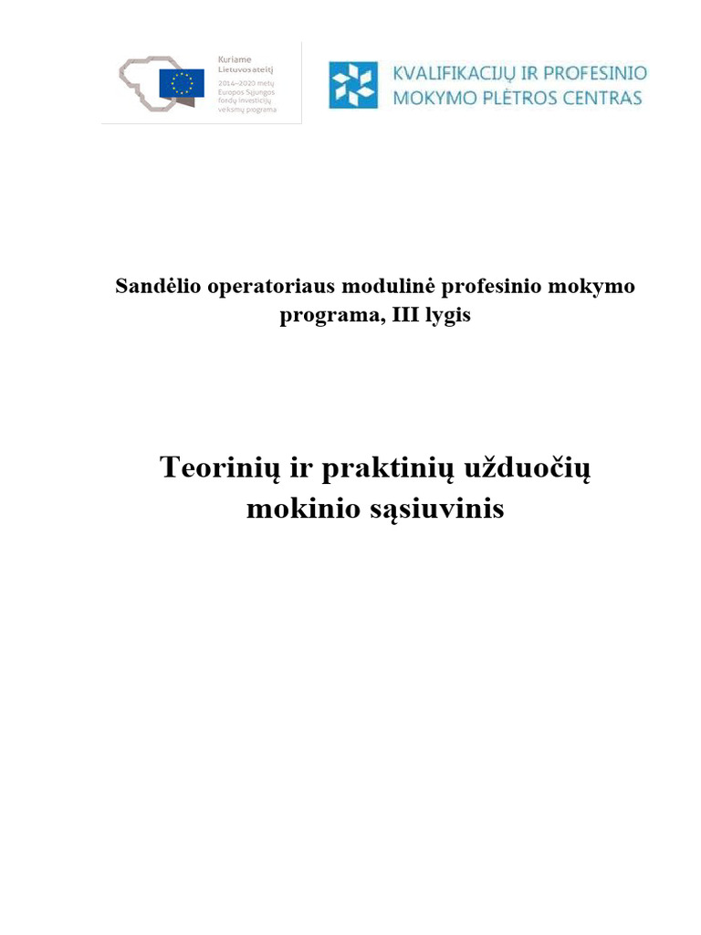 Sandelio Operatoriaus III Uzduociu Sasiuvinis | PDF