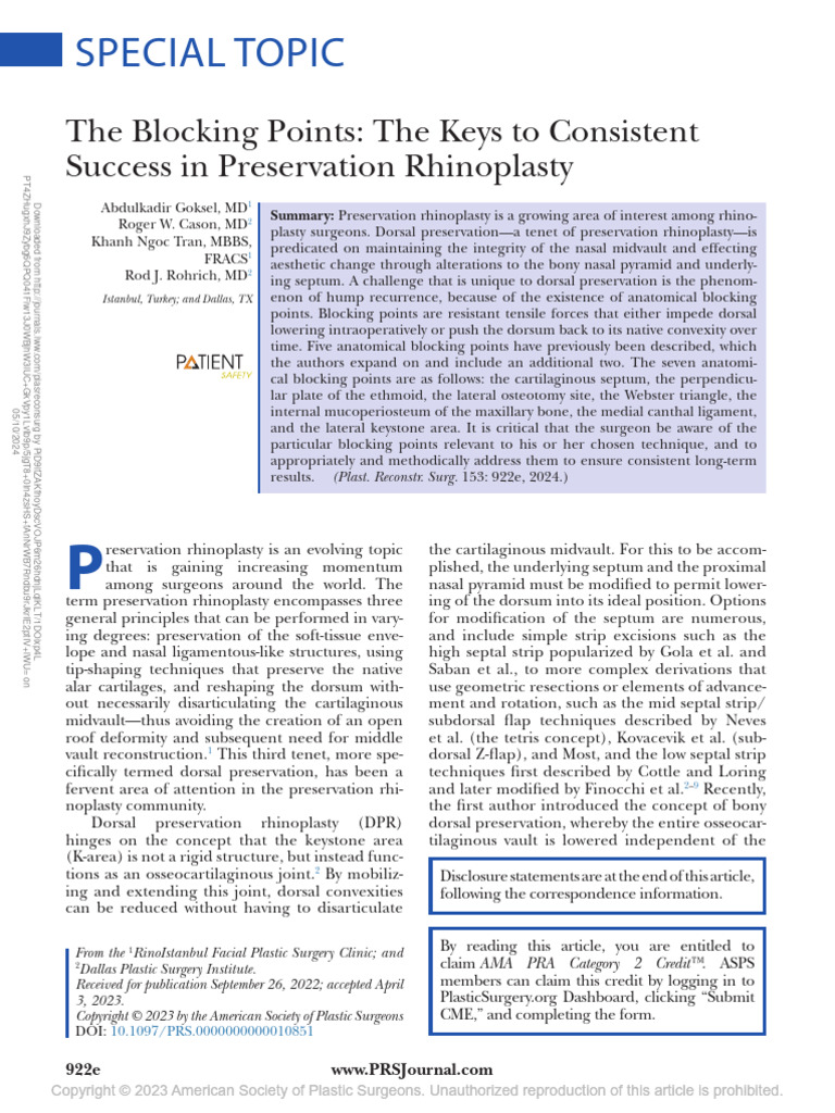 The Blocking Points The Keys To Consistent.16 | PDF | Human Nose | Facial Features