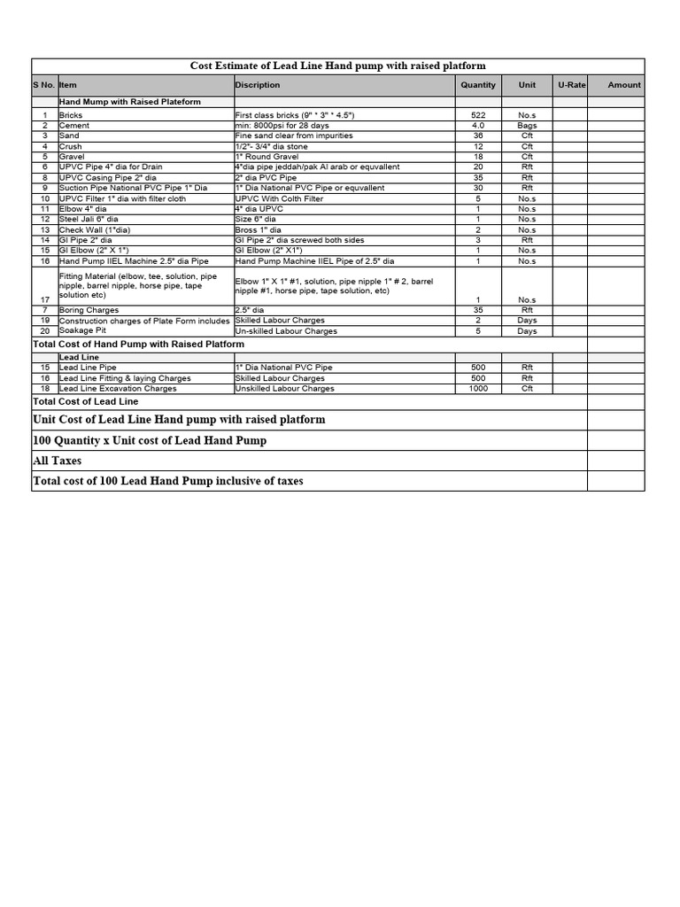 2 - Install New Handpumps Lead Pump | PDF | Pipe (Fluid Conveyance ...
