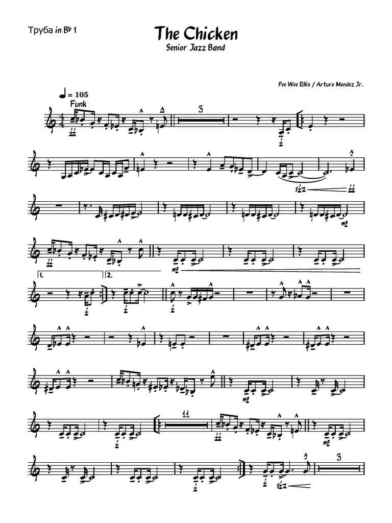 The Chicken Pee Wee Ellis The Chicken-Труба in Bb 1 | PDF