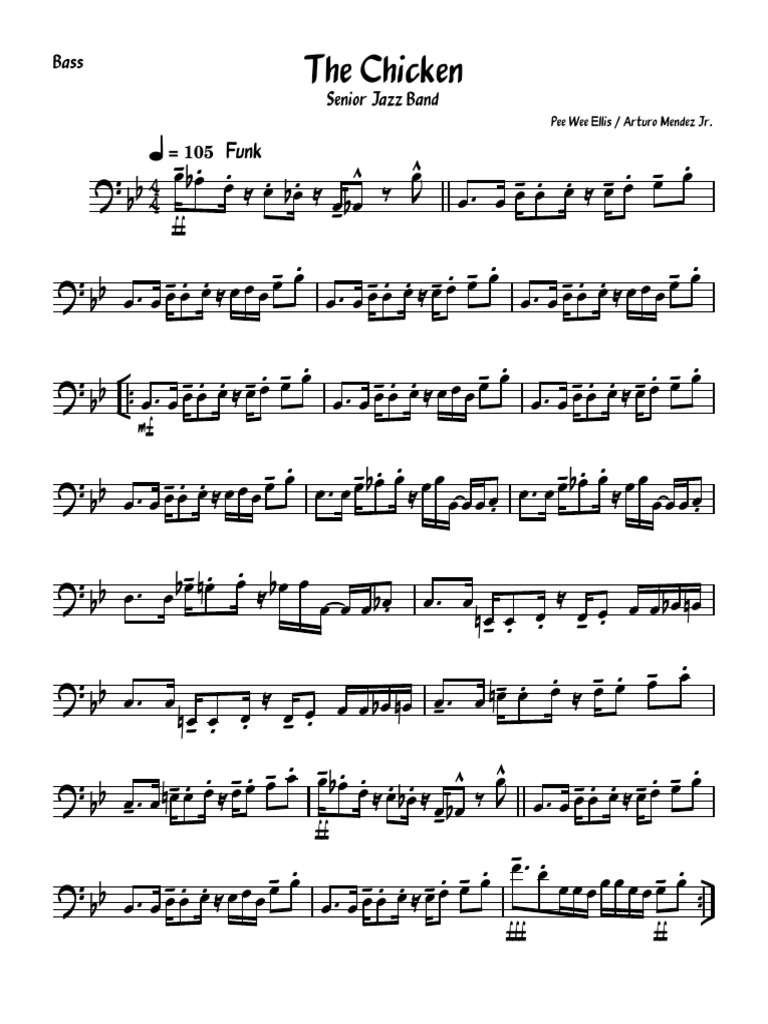 The Chicken Pee Wee Ellis The Chicken-Bass | PDF | Popular Music ...