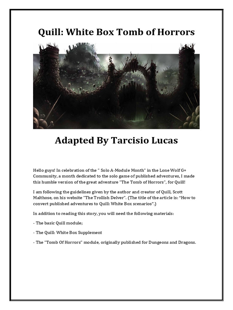 Quill Tomb of Horrors | PDF