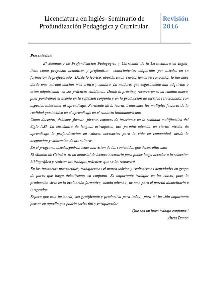 Presentación Manual | PDF | Plan de estudios | Evaluación