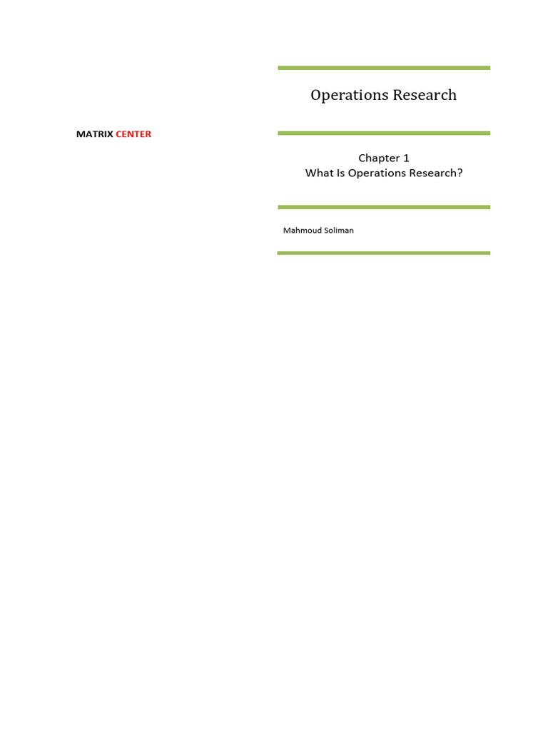 Introduction to Operations Research | PDF | Mathematical Optimization ...