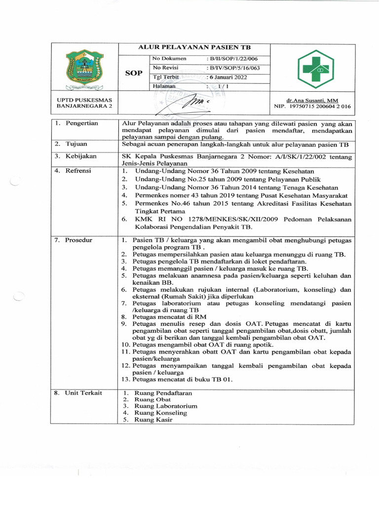 Sop Alur Pelayanan TB | PDF