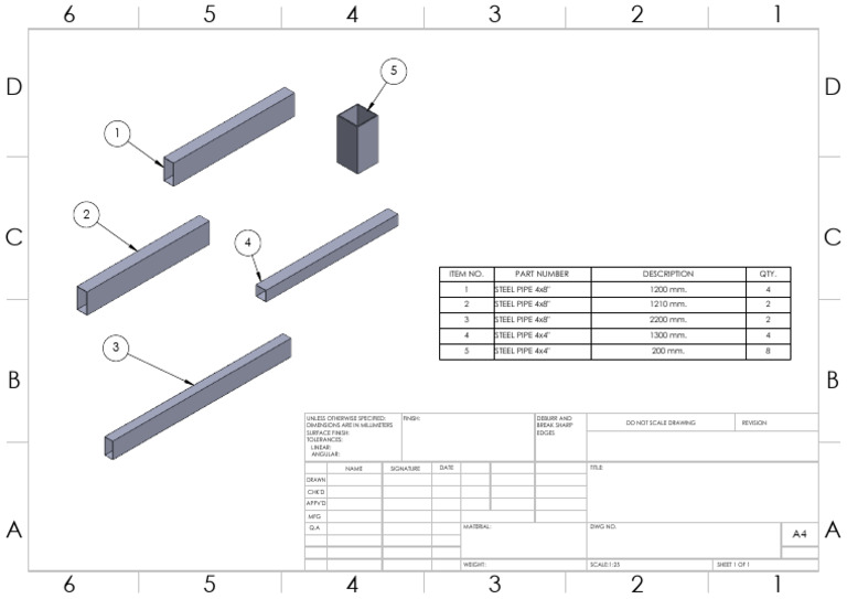 DWG เหล็กกล่อง | PDF | Mechanical Engineering | Industrial Processes
