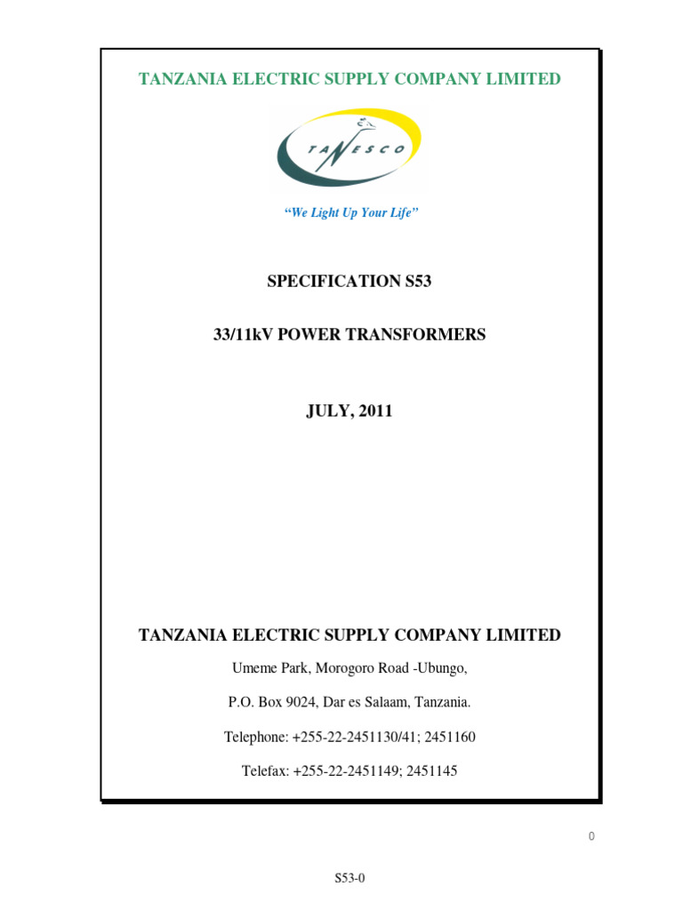 S53 - 33 To 11kV Power Transformers - Reviewed | PDF | Transformer | Switch