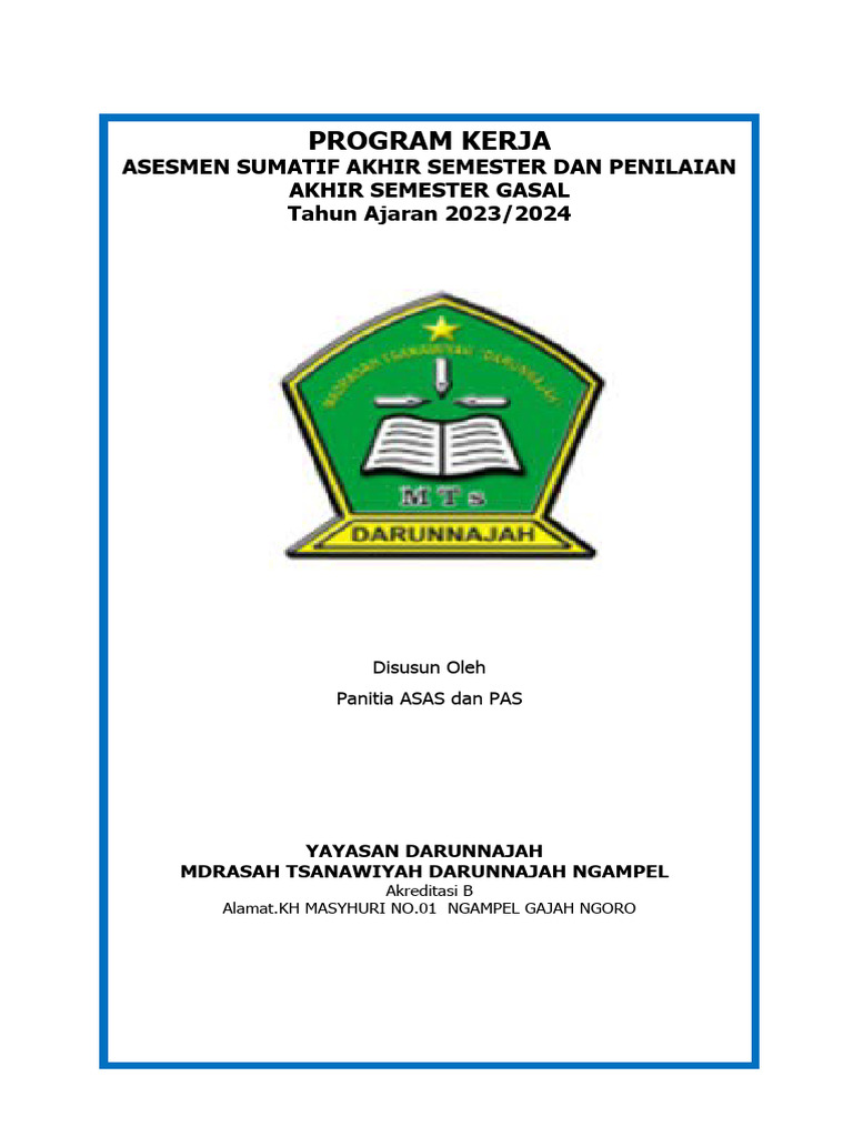 Program Kerja ASAS Dan PAS 2022 2023 | PDF