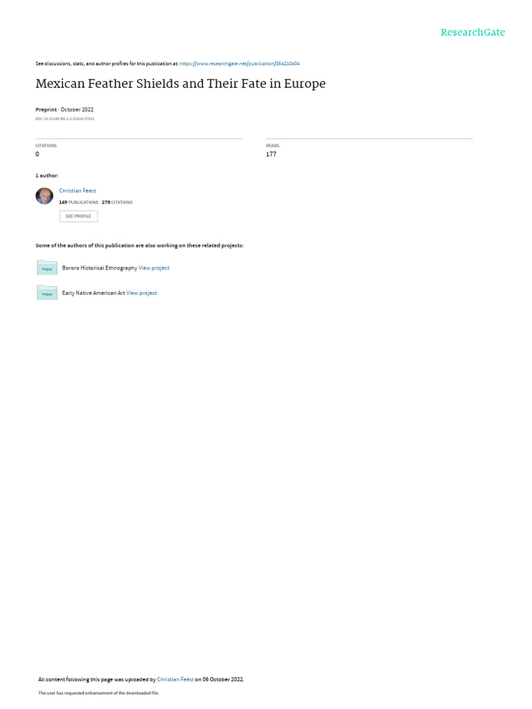 Mexican Feather Shields and Their Fate in Europe | Download Free PDF ...