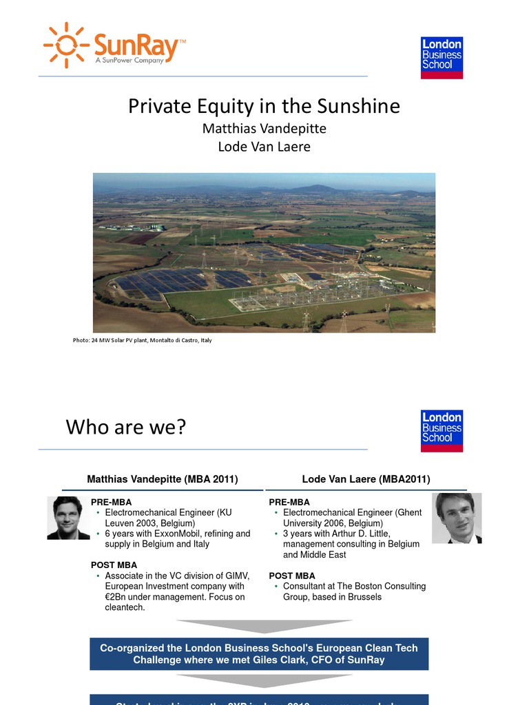 SunRay Investments in Renewable Energy | PDF | Private Equity ...