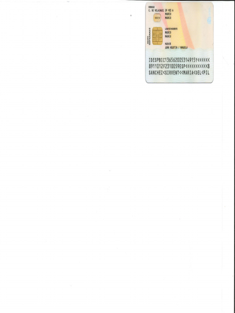 DNI Pilar Sánchez | PDF