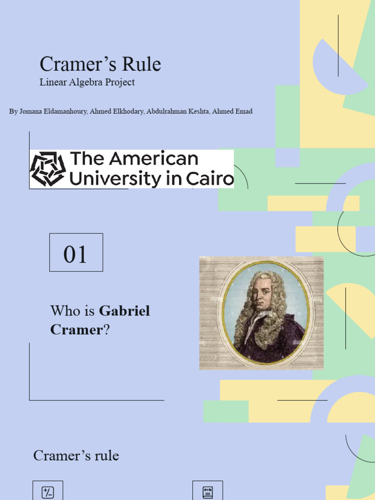 Cramer’s Rule in Linear Algebra Explained | PDF