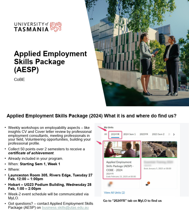 Applied Employment Skills Package (AESP) - Slide For Week1 - 2024 | PDF ...