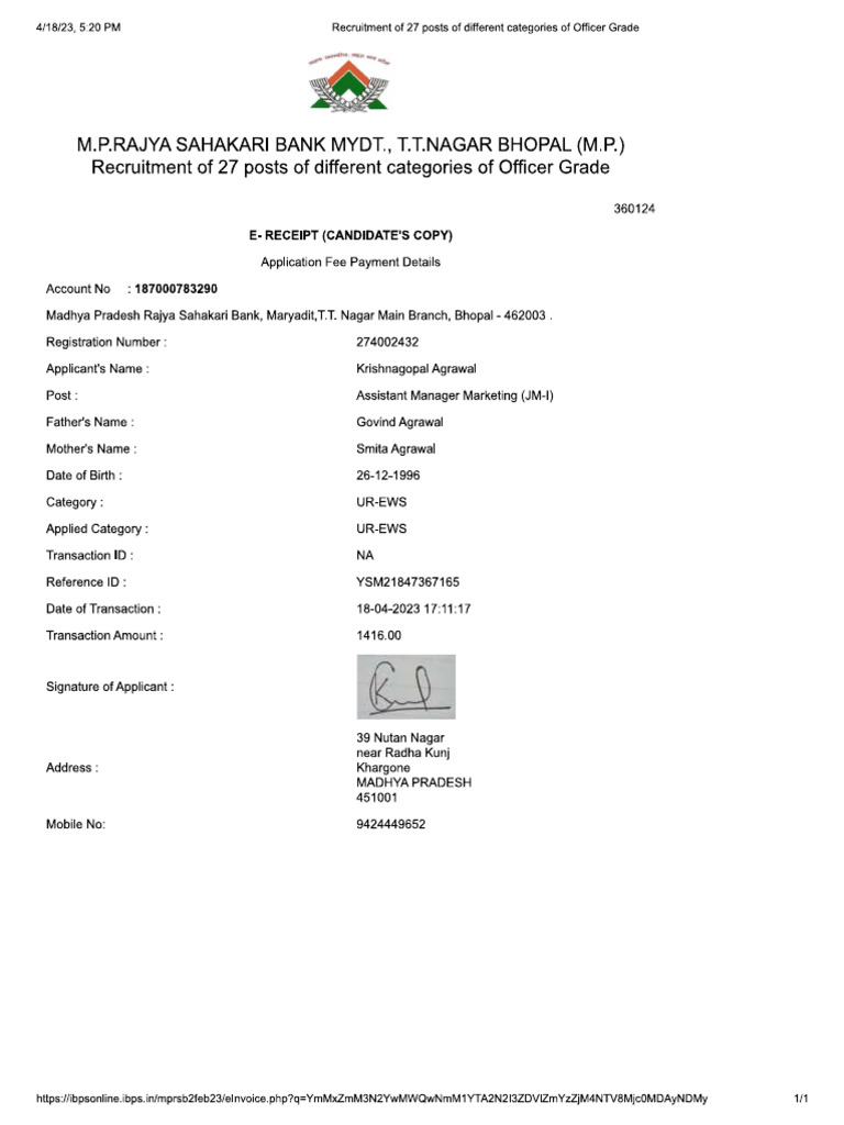 E Receipt | PDF