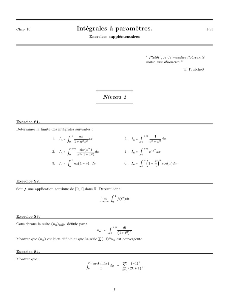 Limites et Convergence des Intégrales | PDF | Limite (mathématiques ...