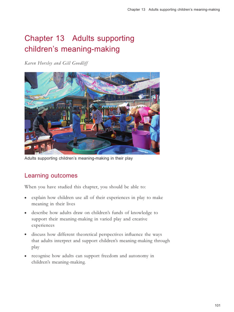 Chapter 13 Adults Supporting Children's Meaning-Making: Learning ...