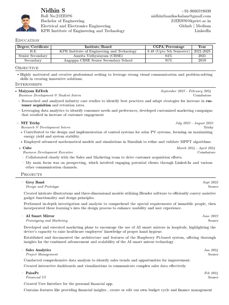 IIITDMJ Resume Template | PDF | Engineering | Analytics