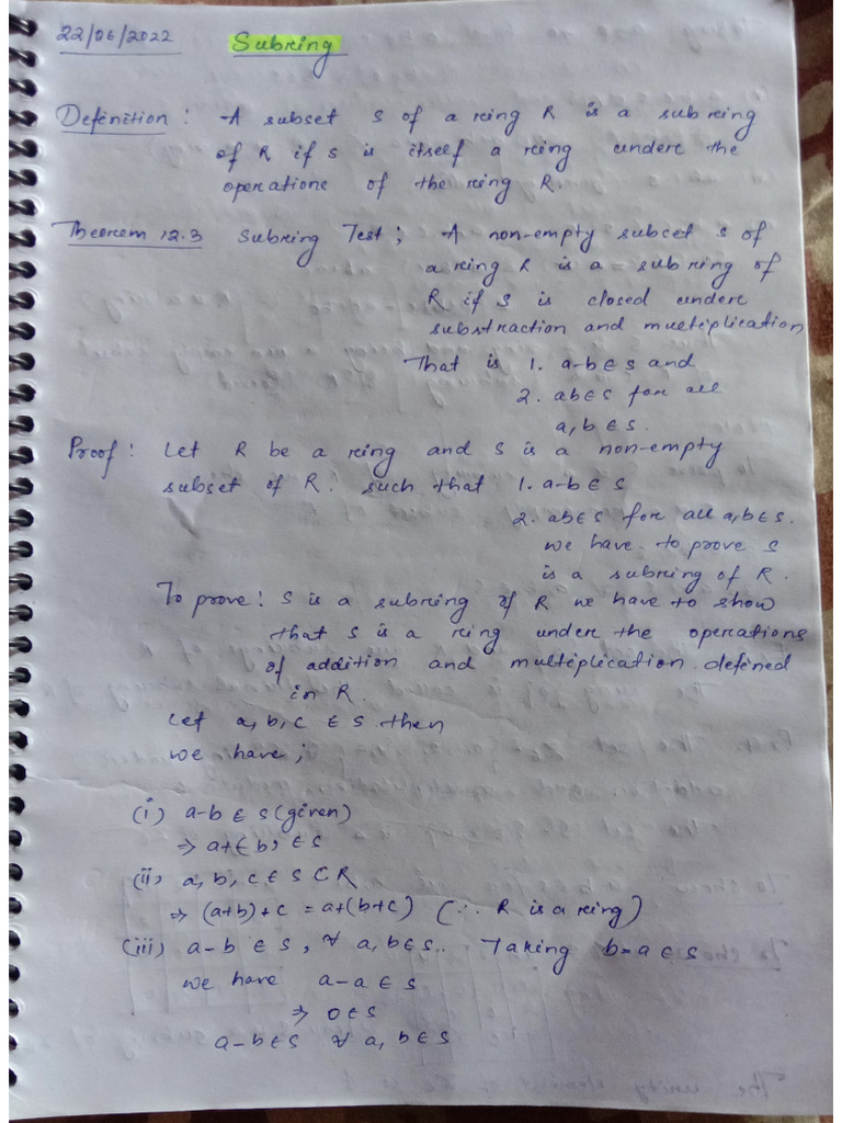 Subring | PDF
