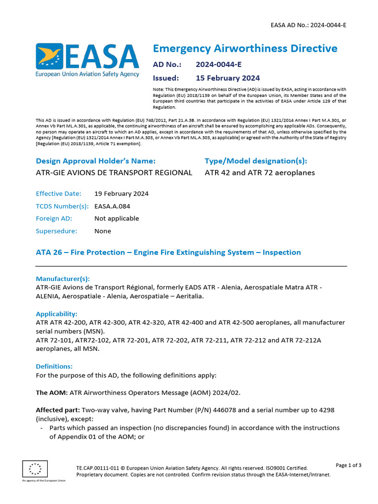 EASA_EAD_2024-0044-E_1 | PDF | Aviation