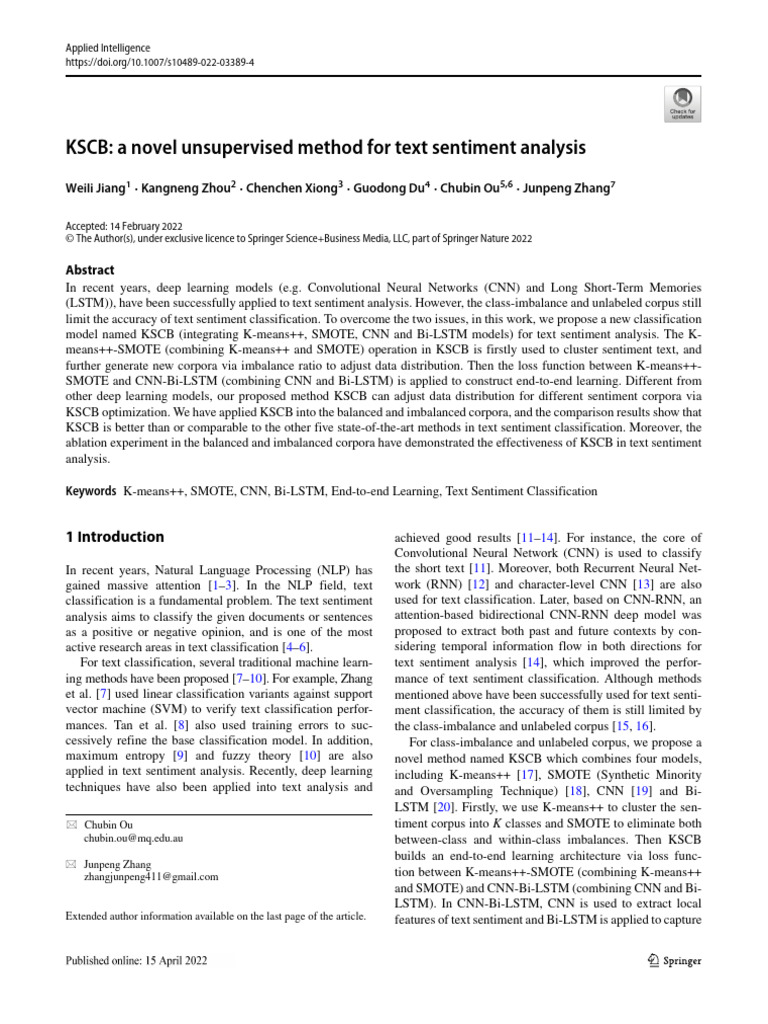 KSCBANovel Unsupervised Method Fo | Download Free PDF | Cluster ...