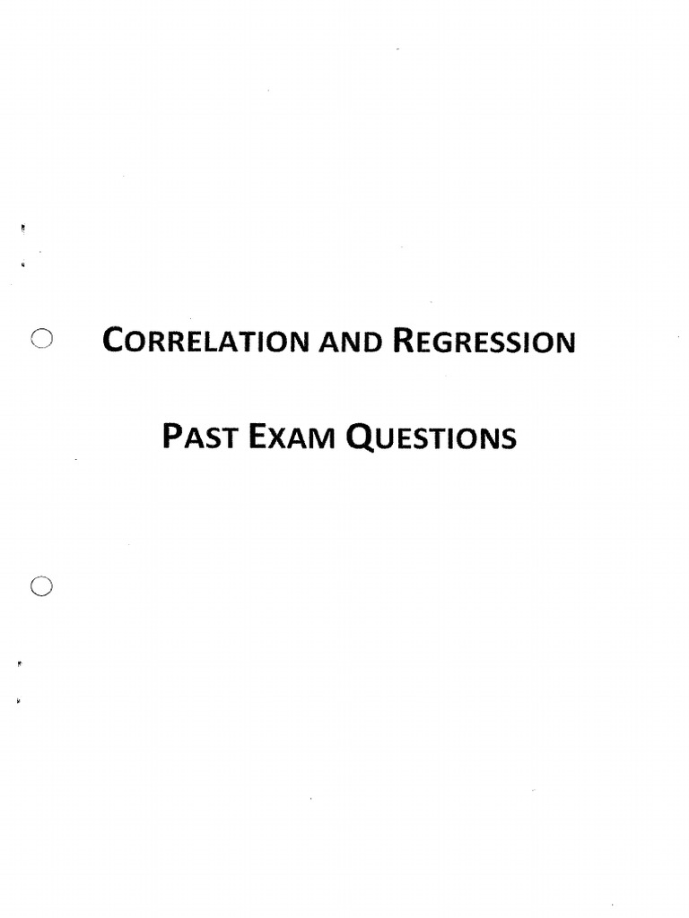 Correlation and Regression PEQ Answers | PDF
