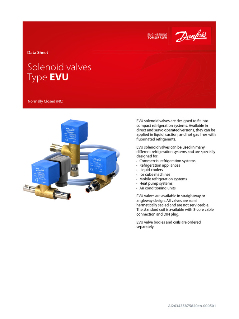 Valvula Evu Danfoss | PDF | Alternating Current | Valve