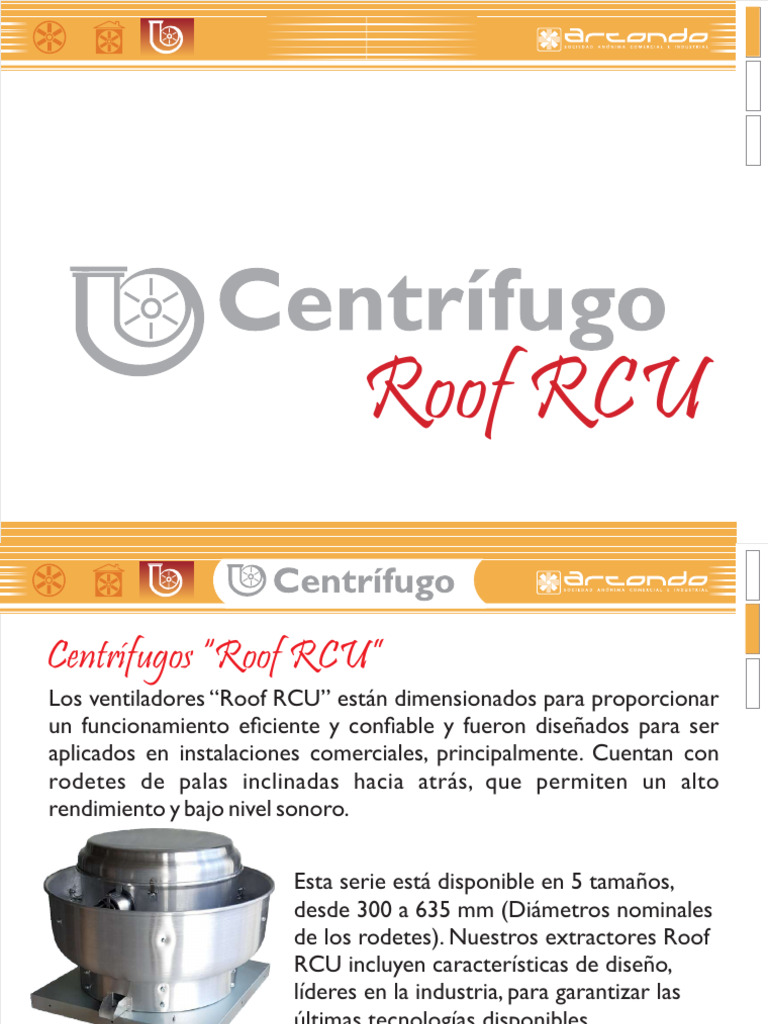 Ventiladores Roof RCU: Eficiencia y Rendimiento | PDF | Cantidades ...