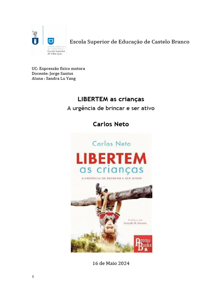 Recensão Sobre Um Livro de Carlos Neto | PDF | Aprendizado | Brinquedos