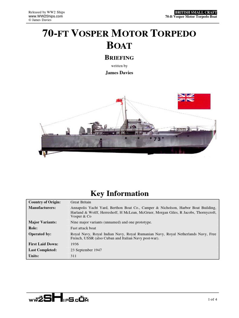 70-V M T B: FT Osper Otor Orpedo OAT | PDF | Hull (Watercraft) | Warships