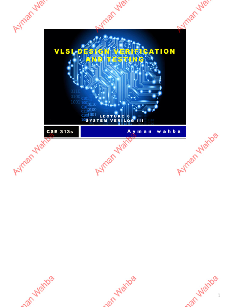 (6) System Verilog III | PDF | Parameter (Computer Programming) | Control Flow