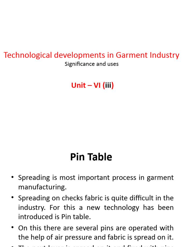 Innovations in Garment Manufacturing Technology | PDF | Radio Frequency ...