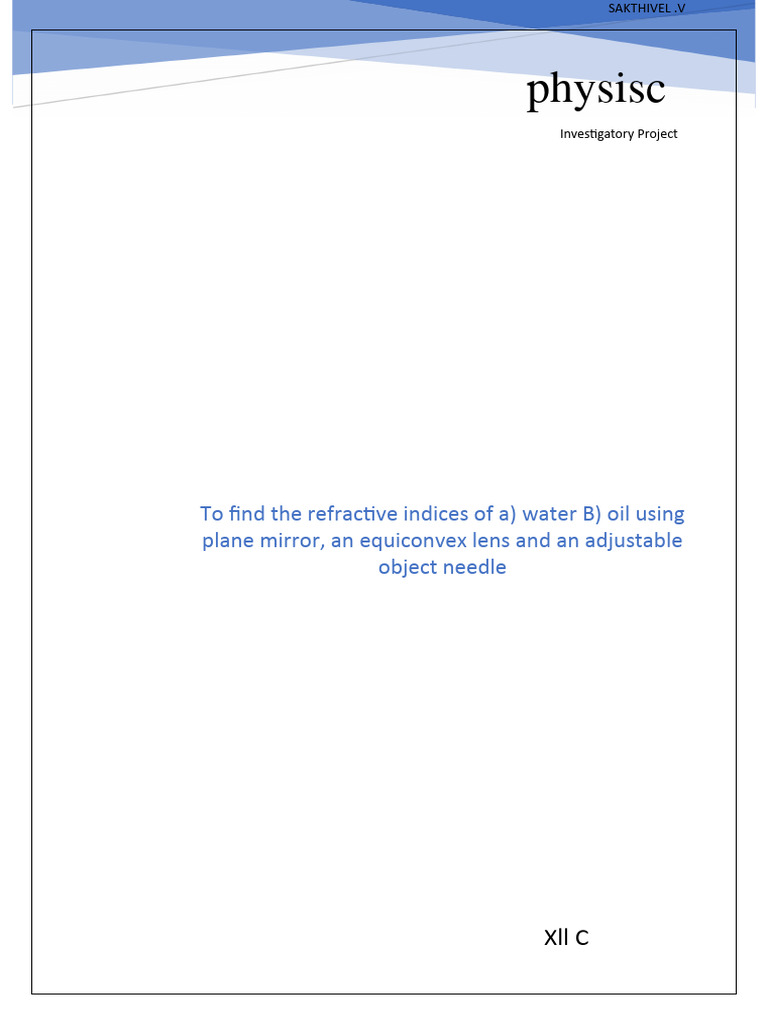 Physics | PDF | Refractive Index | Refraction