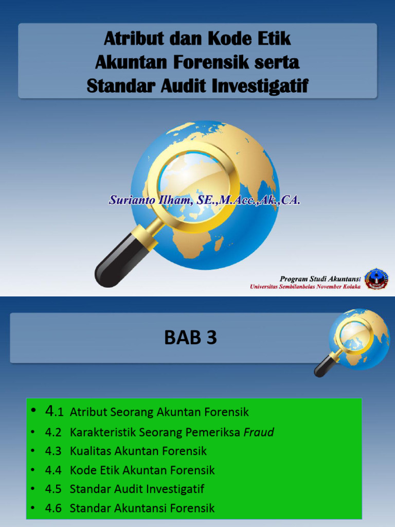 3 Atribut Dan Kode Etik Akuntan Forensik - BAB 4 | PDF | Ilmu Sosial