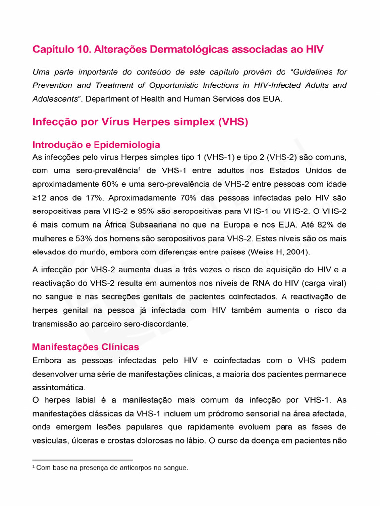 10. Manifestações Dermatológicas Em Pacientes Com HIV | PDF