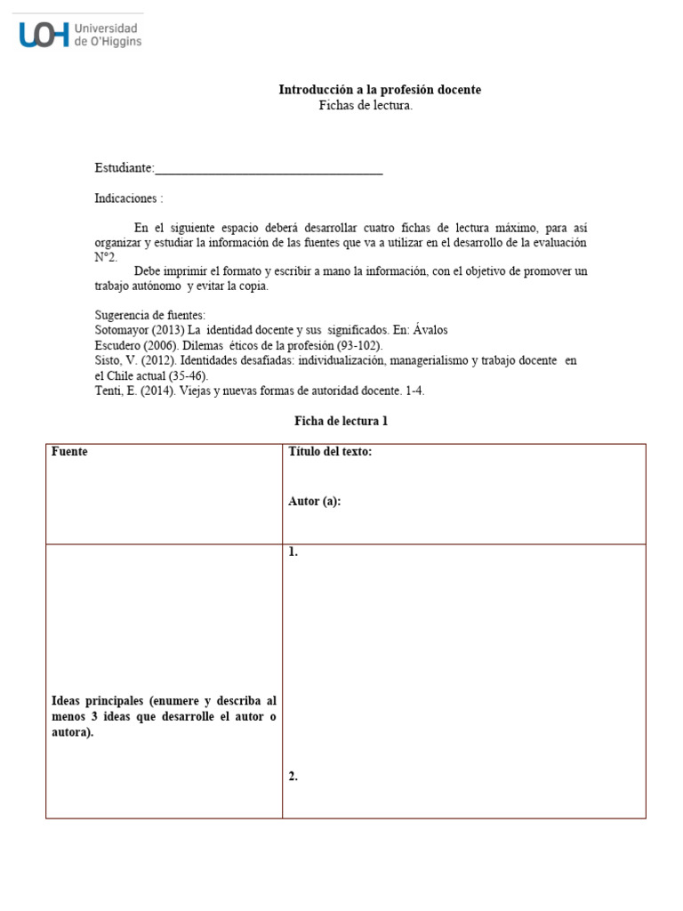 Fichas de Lectura Ev.2 IPD - 1 | PDF