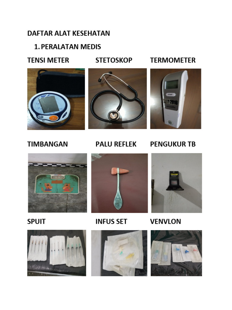 DAFTAR ALAT KESEHATAN Word | PDF | Pengembangan Diri